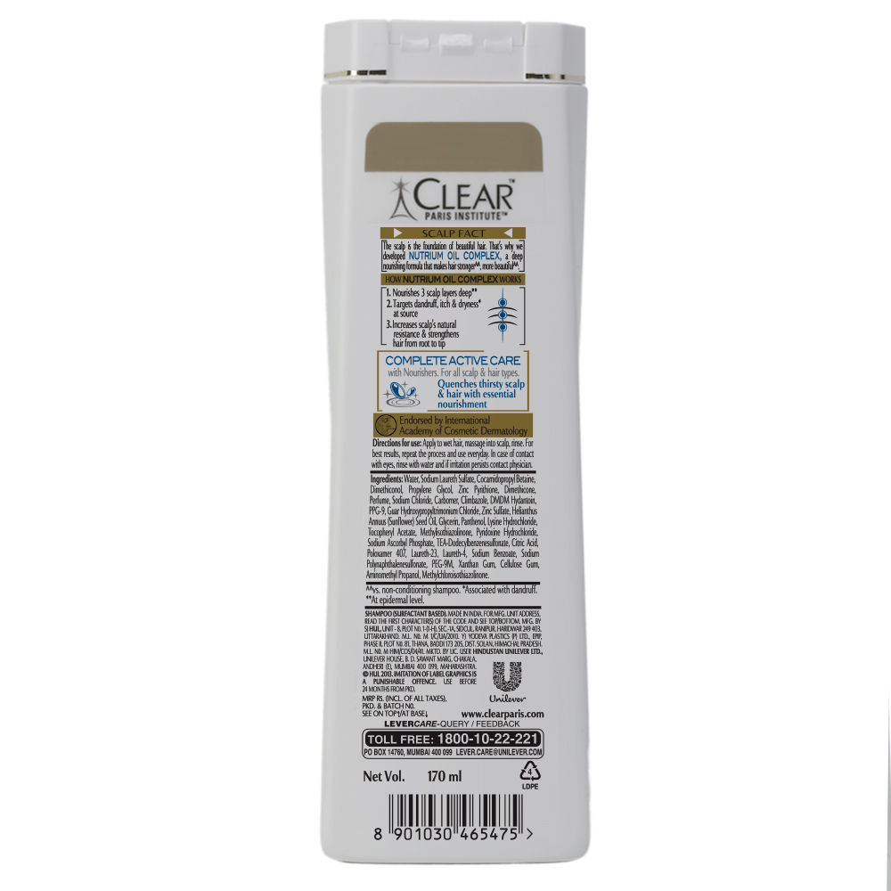Buy Clear Complete Active Care Anti-Dandruff Shampoo, 170 ml | 19 ...