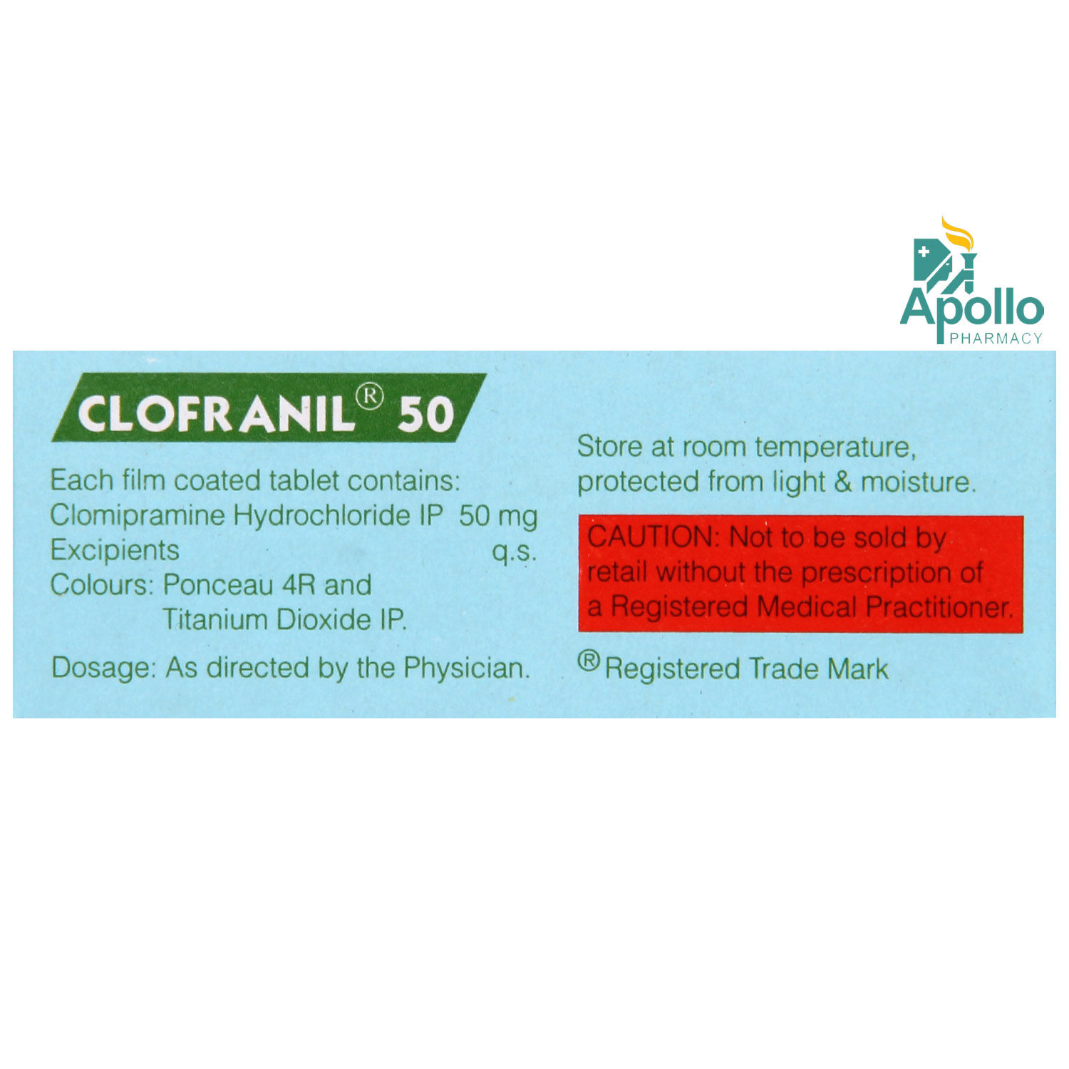 Clofranil 50 Tablet | Uses, Side Effects, Price | Apollo Pharmacy
