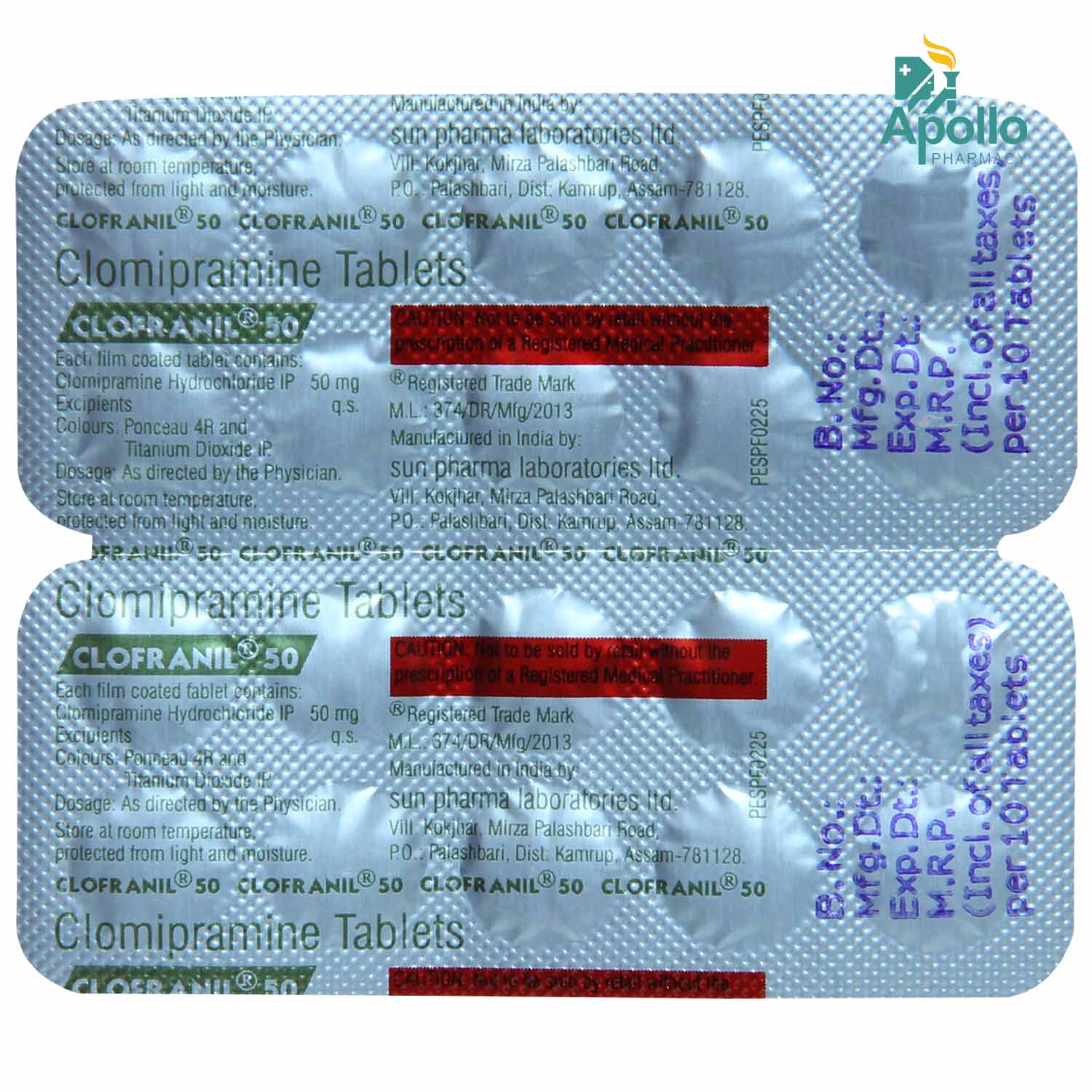 Clofranil 50 Tablet | Uses, Side Effects, Price | Apollo Pharmacy