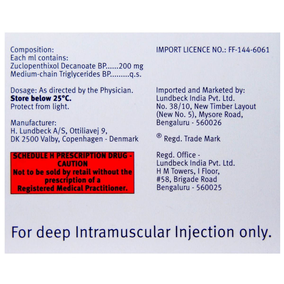 Clopixol Depot Injection 1 ml Price, Uses, Side Effects, Composition ...