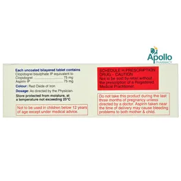 Clopivas AP 75 Tablet | Uses, Side Effects, Price | Apollo Pharmacy