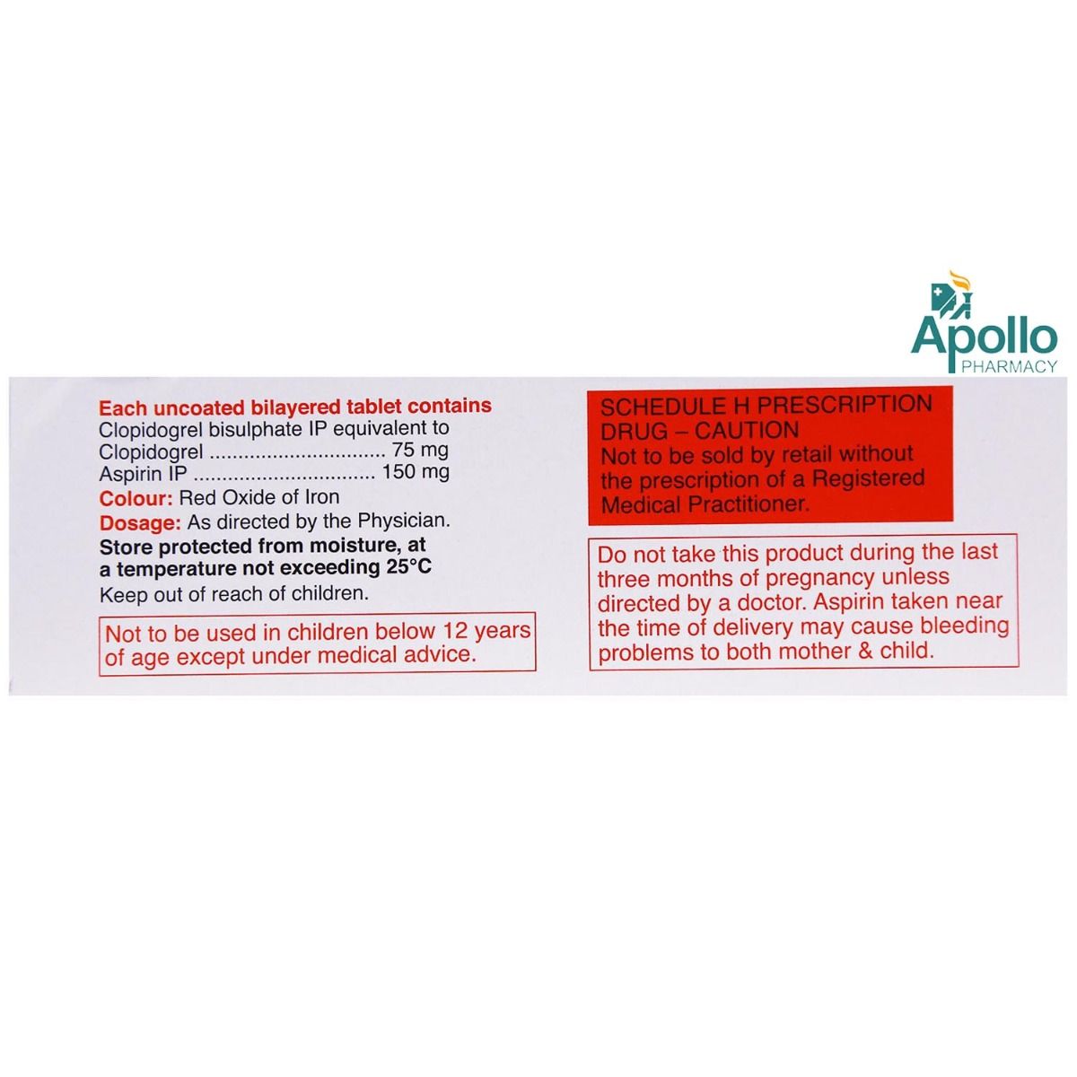 Clopivas AP 150 Tablet | Uses, Side Effects, Price | Apollo Pharmacy