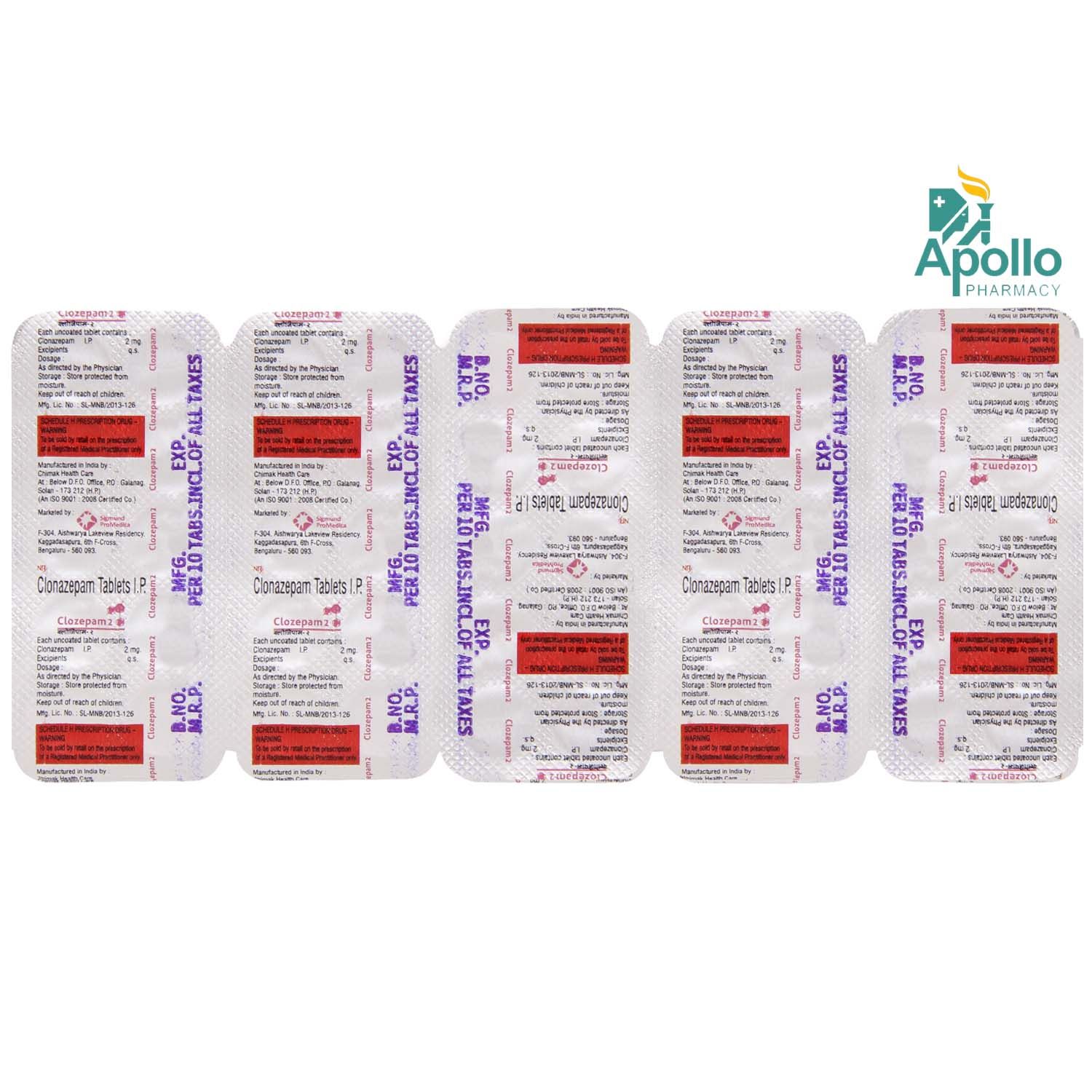 Clozepam 2 Tablet 10's Price, Uses, Side Effects, Composition - Apollo ...