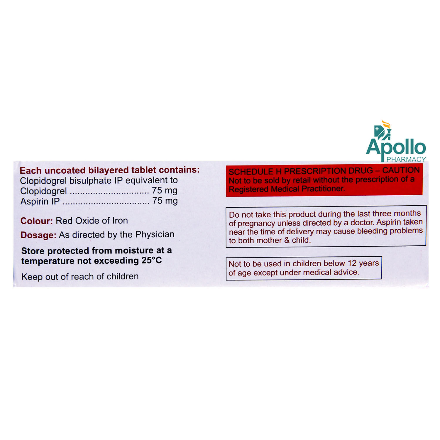 Clopicard AP 75 Tablet 15's Price, Uses, Side Effects, Composition ...