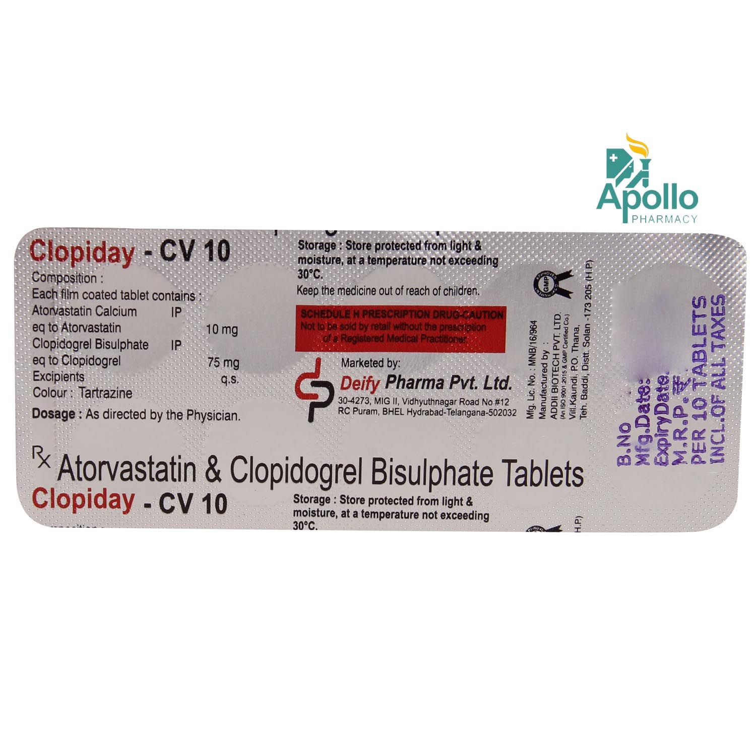 Clopiday CV 10 Tablet 10's Price, Uses, Side Effects, Composition ...