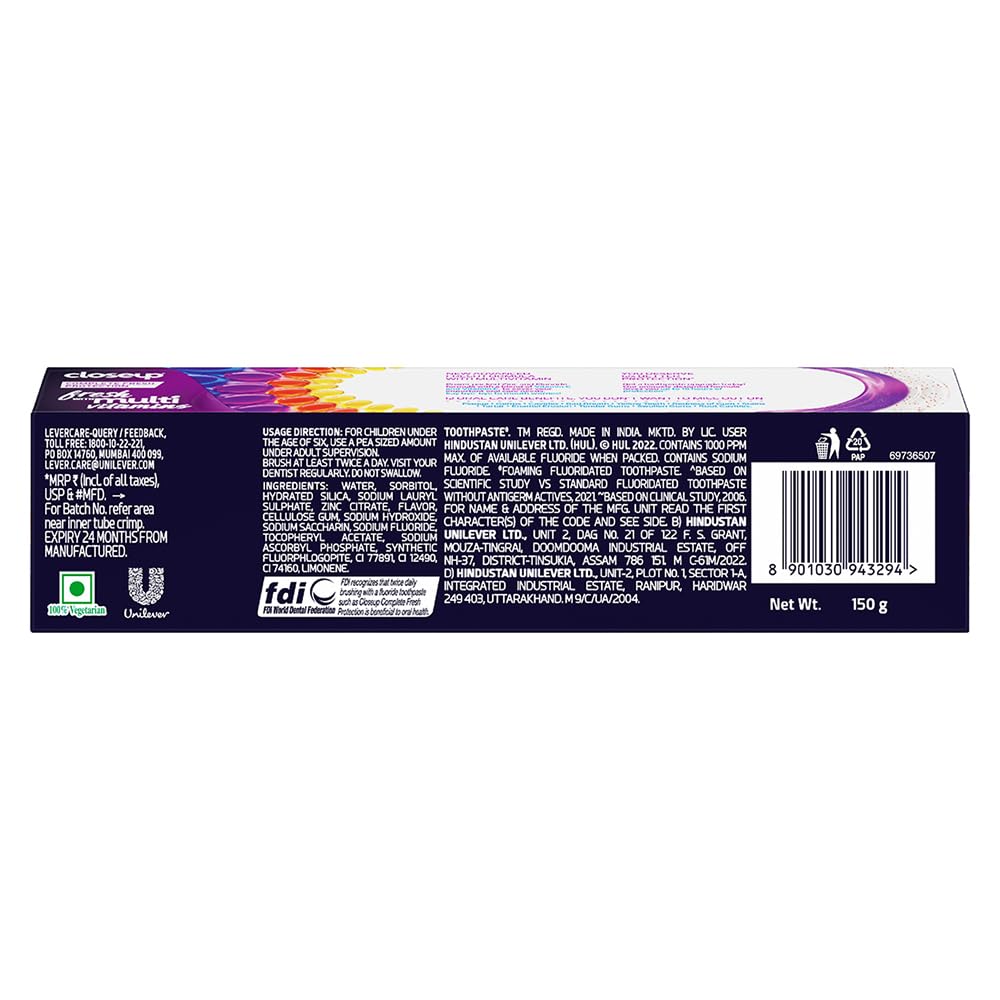 Closeup Complete Fresh Protection Toothpaste with Multivitamins, 150 gm ...