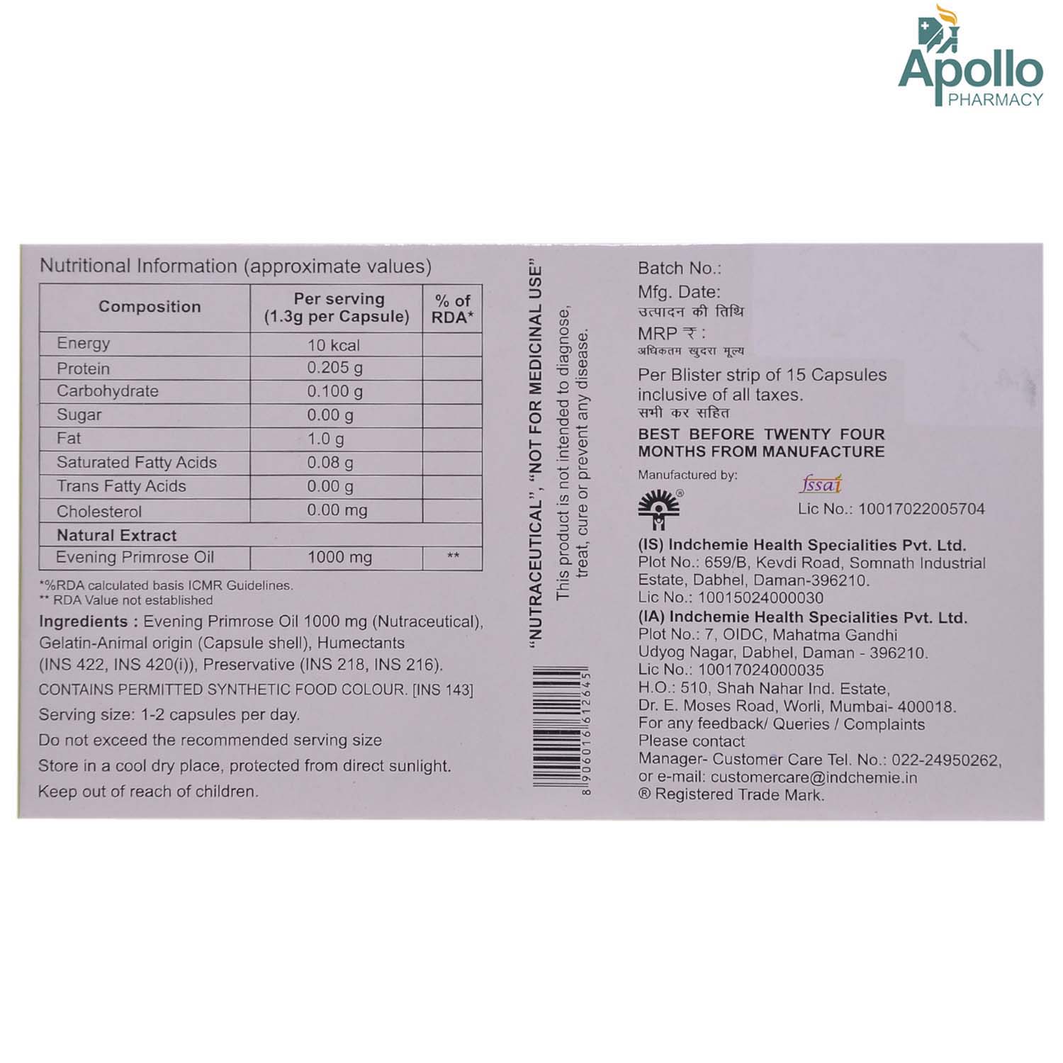 Codesoft EPO Capsule 15's Price, Uses, Side Effects, Composition ...