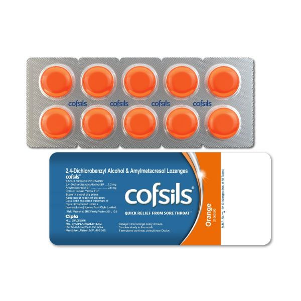Cofsils Orange Flavour, 10 Lozenges Price, Uses, Side Effects ...