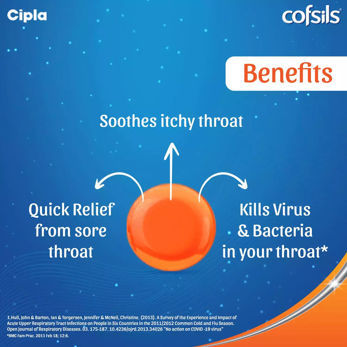 Buy Cofsils Orange Lozenges 10's | 19 Minutes Delivery | Apollo Pharmacy