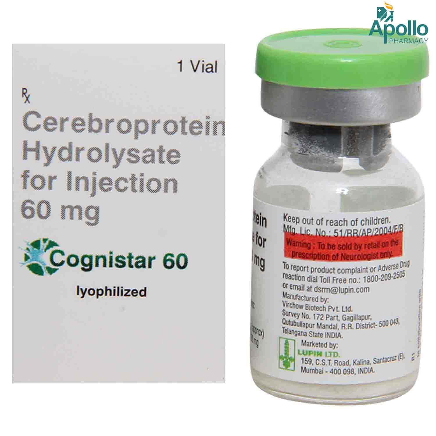 Cognistar 60 Injection | Uses, Side Effects, Price | Apollo Pharmacy