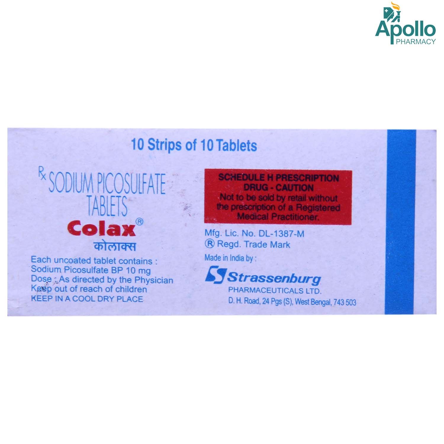 Colax Tablet 10's Price, Uses, Side Effects, Composition - Apollo Pharmacy