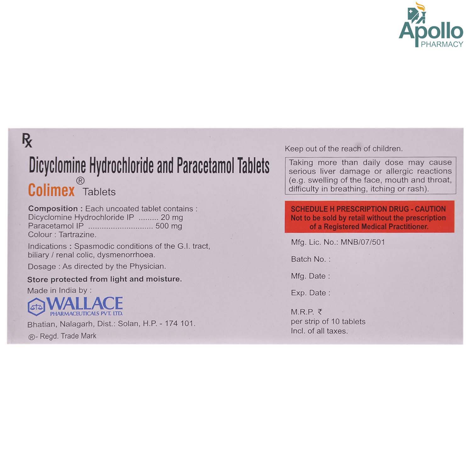Colimex Tablet 10's Price, Uses, Side Effects, Composition - Apollo ...