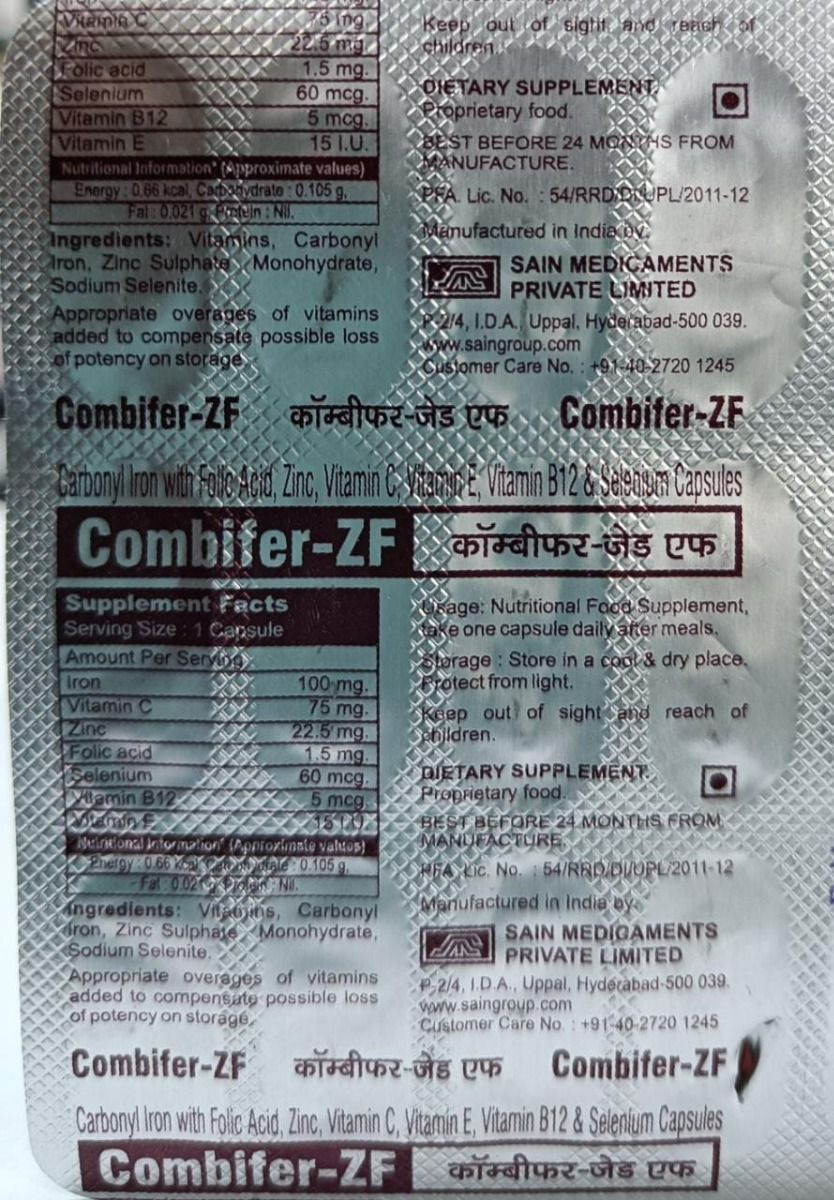 Combifer ZF Tablet 15's Price, Uses, Side Effects, Composition - Apollo ...