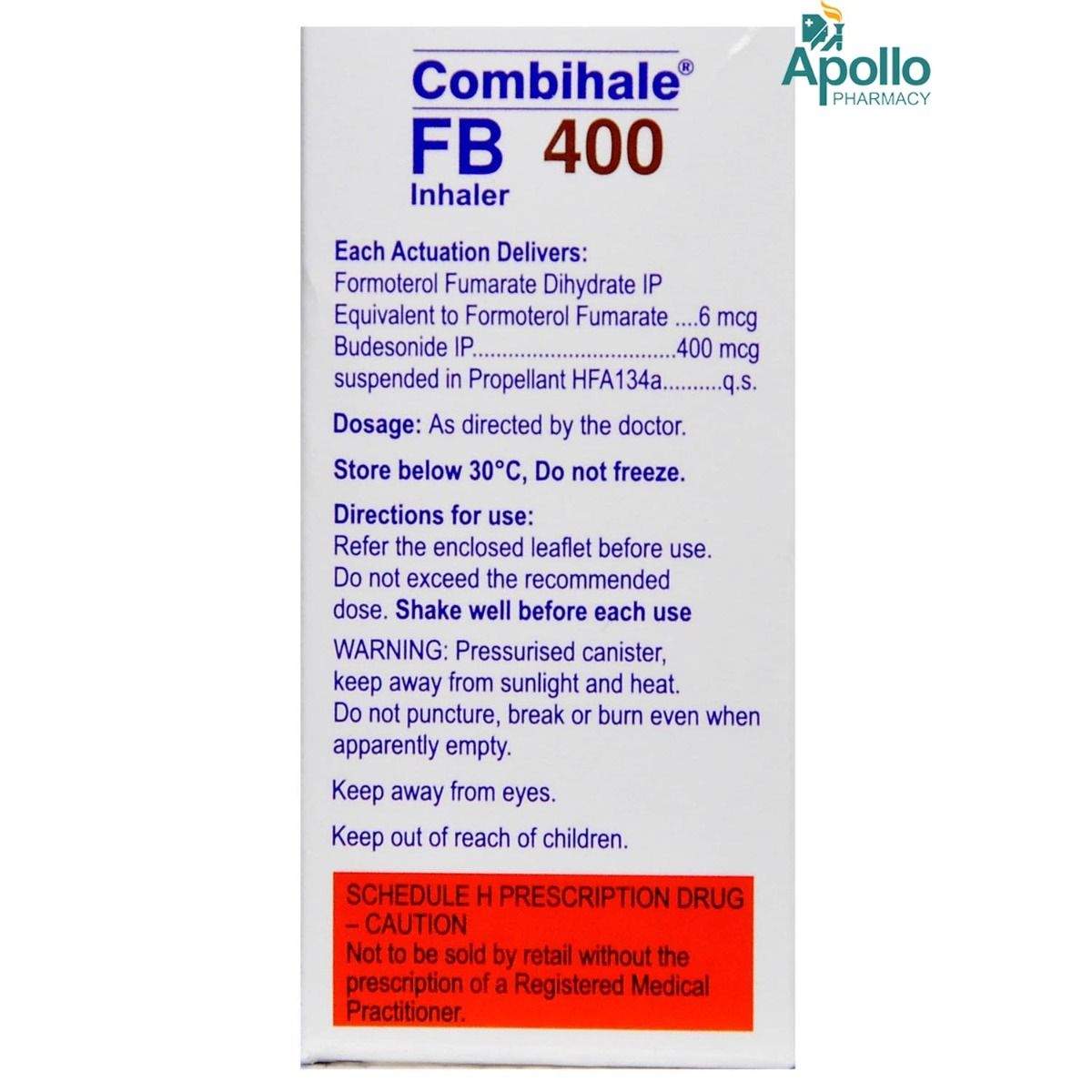 Combihale FB 400 Inhaler 120 mdi Price, Uses, Side Effects, Composition ...