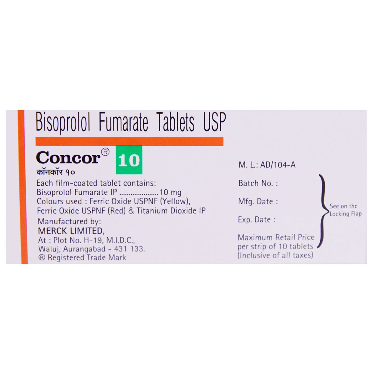 Concor 10 Tablet 10's Price, Uses, Side Effects, Composition - Apollo ...