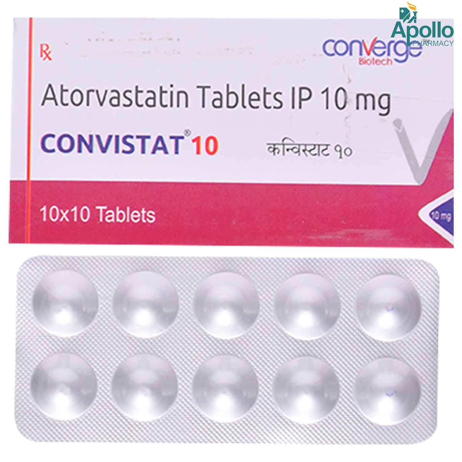 CONVISTAT 10MG TABLET 1 | Uses, Side Effects, Price | Apollo Pharmacy