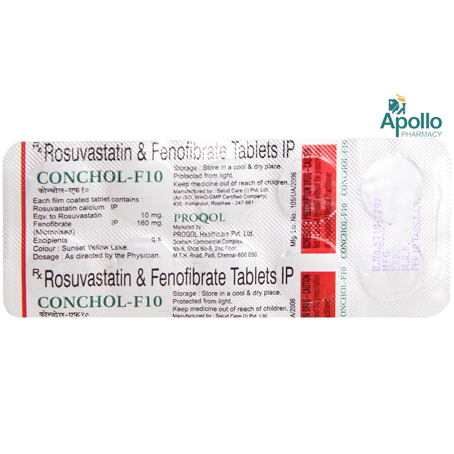 Conchol F 10 Tablet 10's Price, Uses, Side Effects, Composition ...