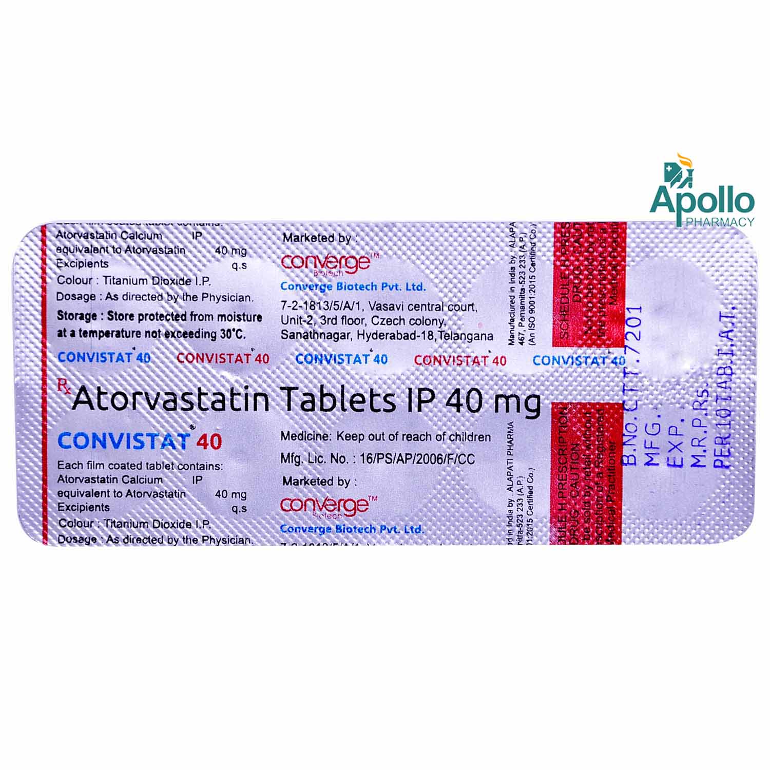 Convistat 40 Tablet 10's Price, Uses, Side Effects, Composition ...