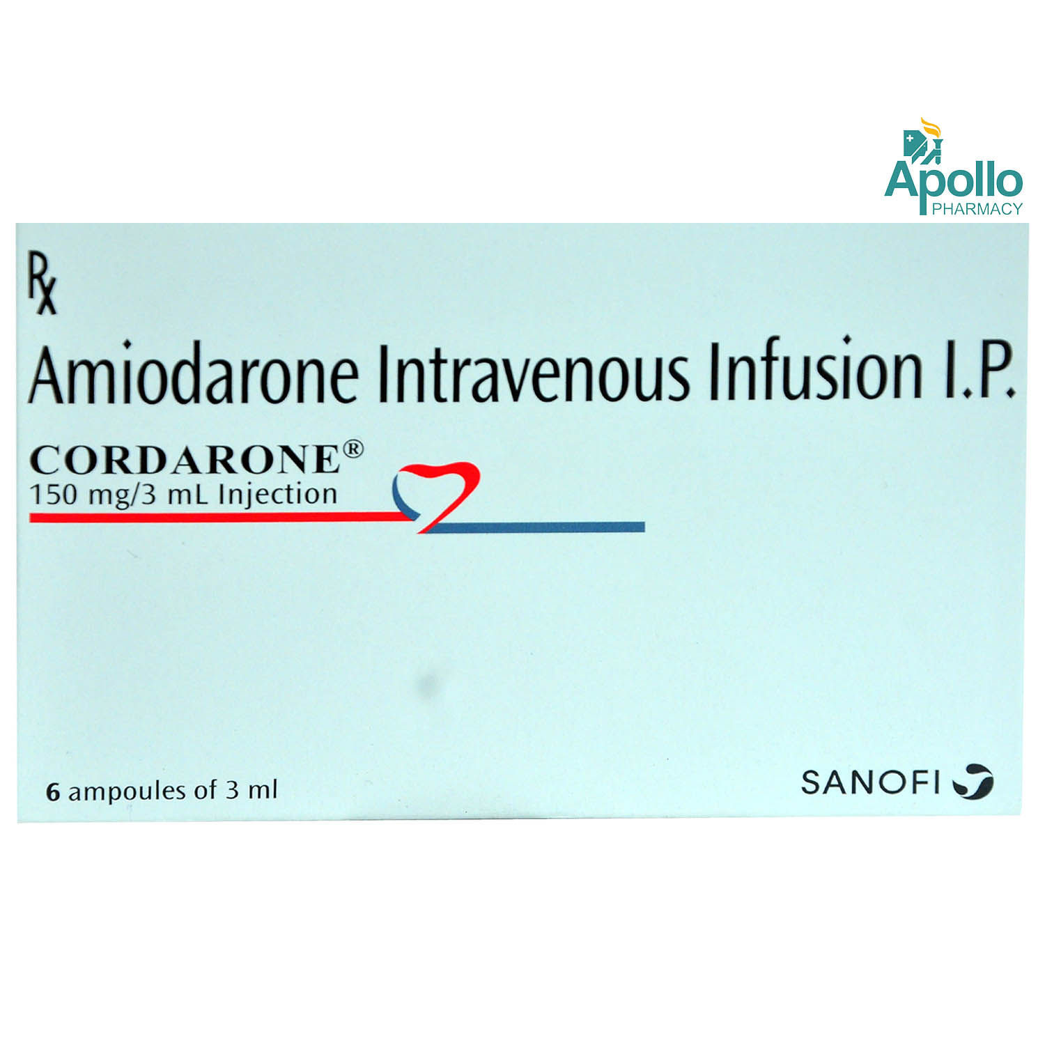 Cordarone Injection 6 x 3 ml | Uses, Side Effects, Price | Apollo Pharmacy