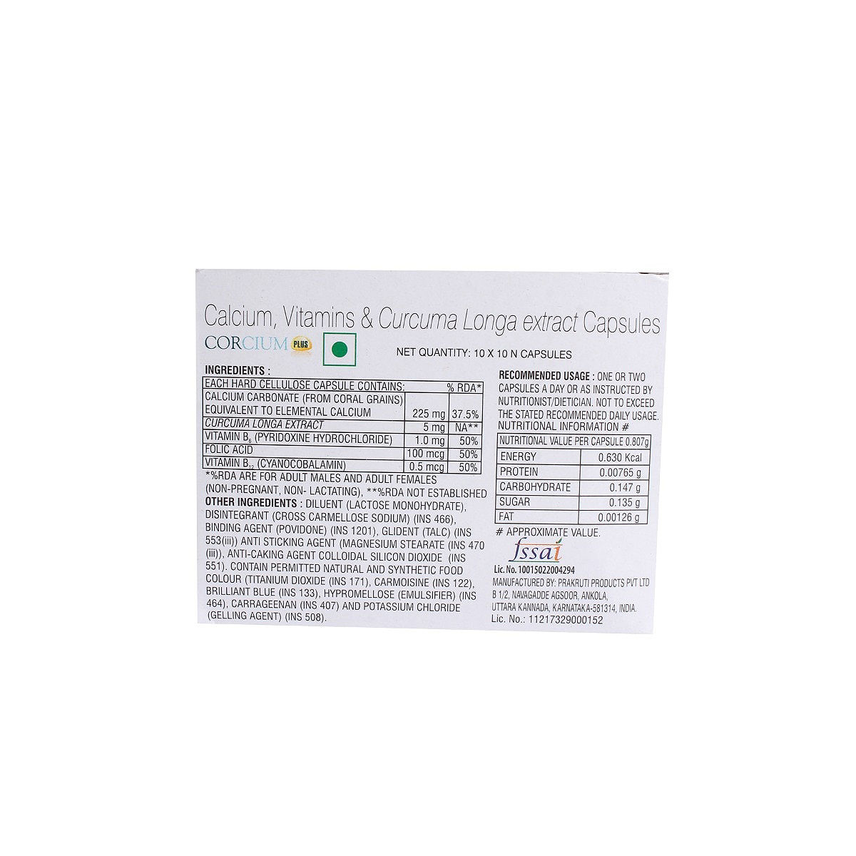 Corcium Plus Tablet 10's Price, Uses, Side Effects, Composition ...