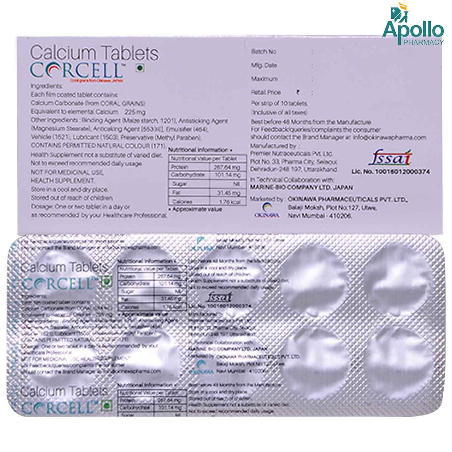 Corcell Tablet 10's Price, Uses, Side Effects, Composition - Apollo ...