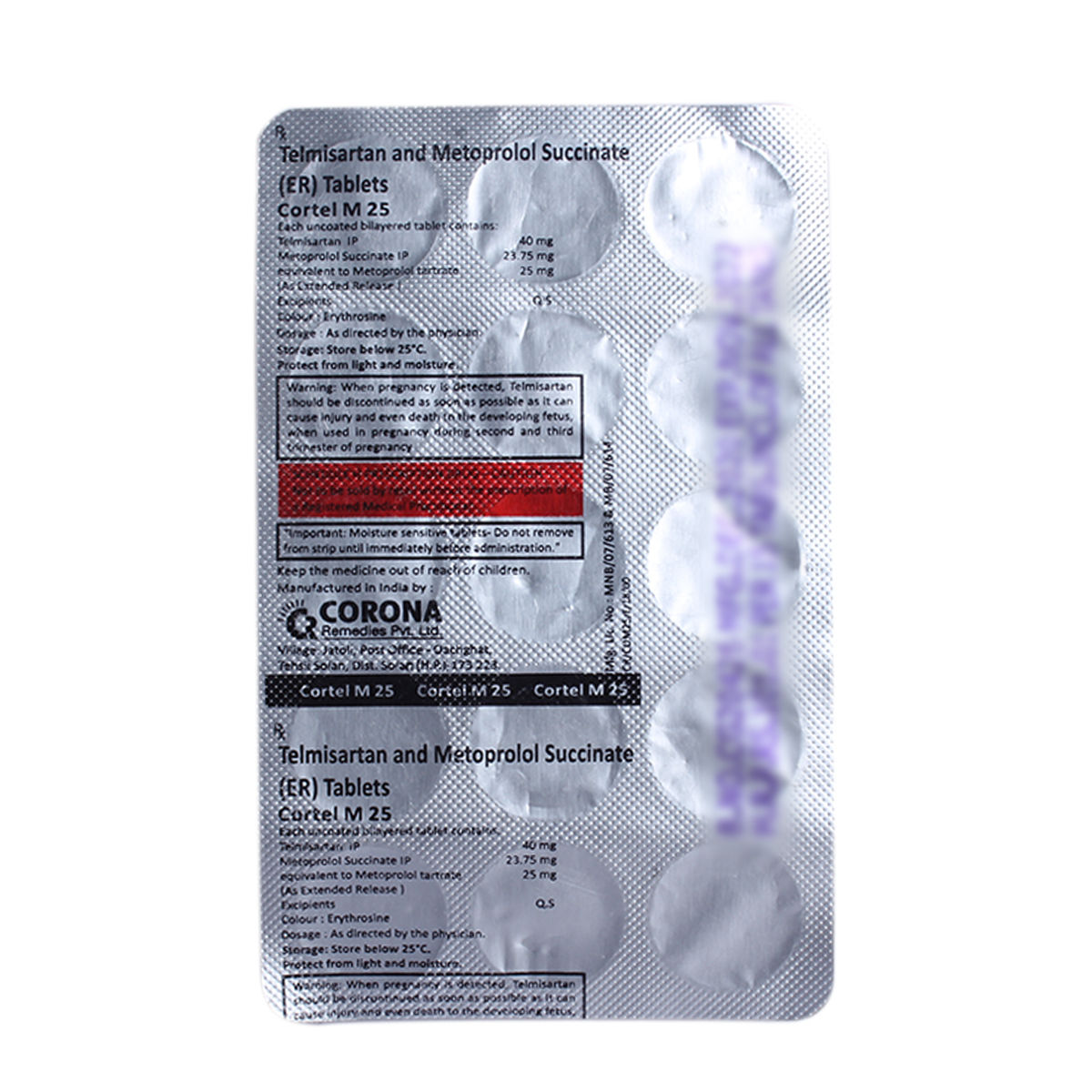 Cortel M 25 Tablet | Uses, Side Effects, Price | Apollo Pharmacy