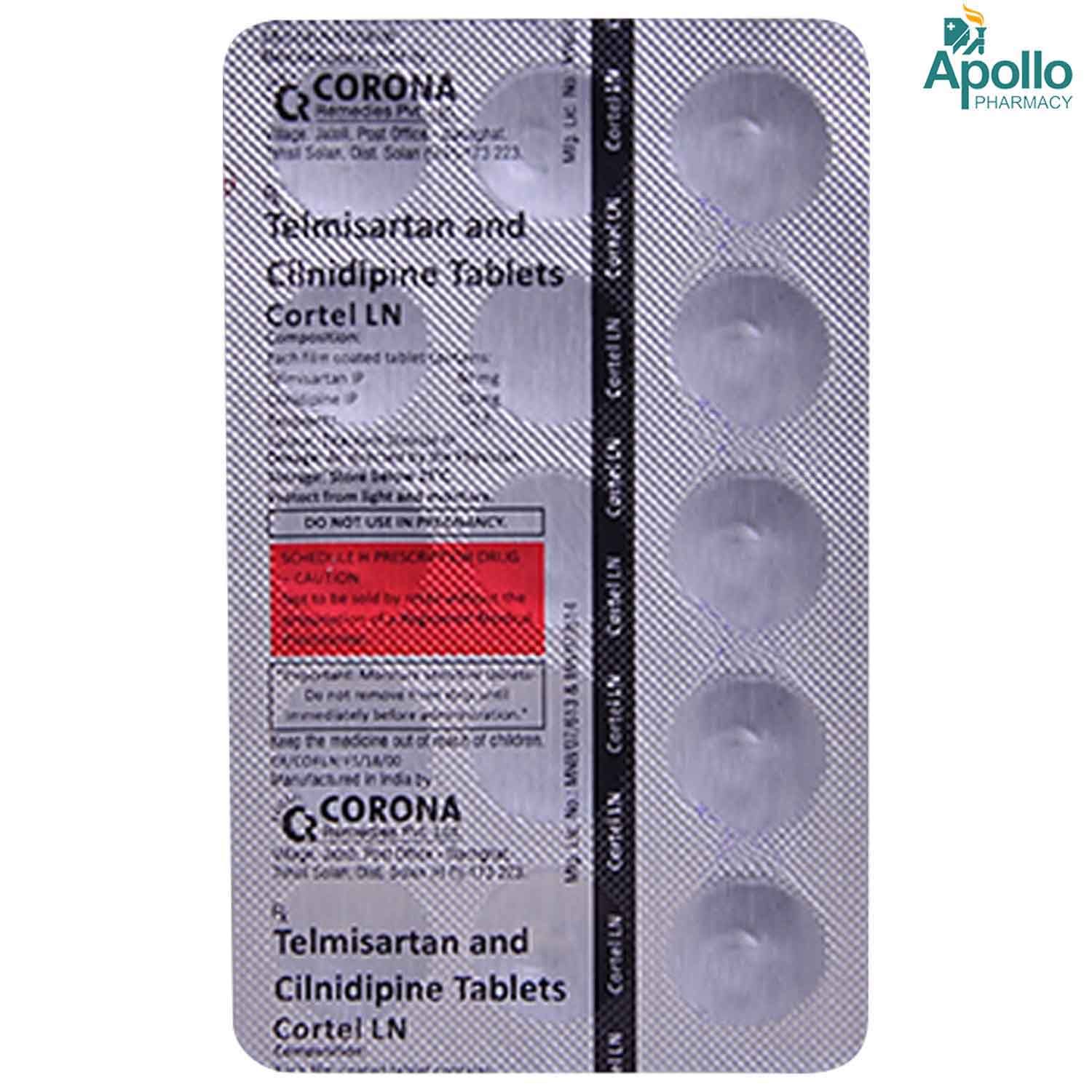 Cortel LN Tablet 15's Price, Uses, Side Effects, Composition - Apollo ...