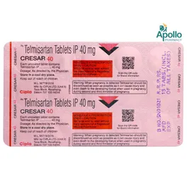 Cresar 40 Tablet | Uses, Side Effects, Price | Apollo Pharmacy