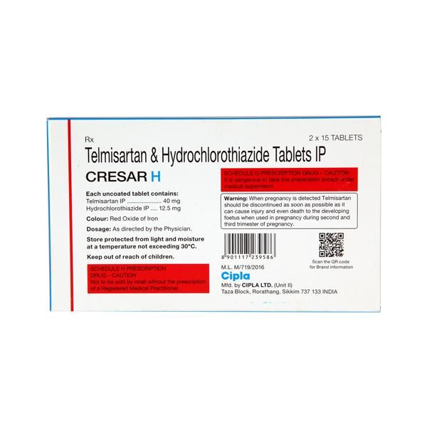 Cresar H 40 Tablet | Uses, Side Effects, Price | Apollo Pharmacy