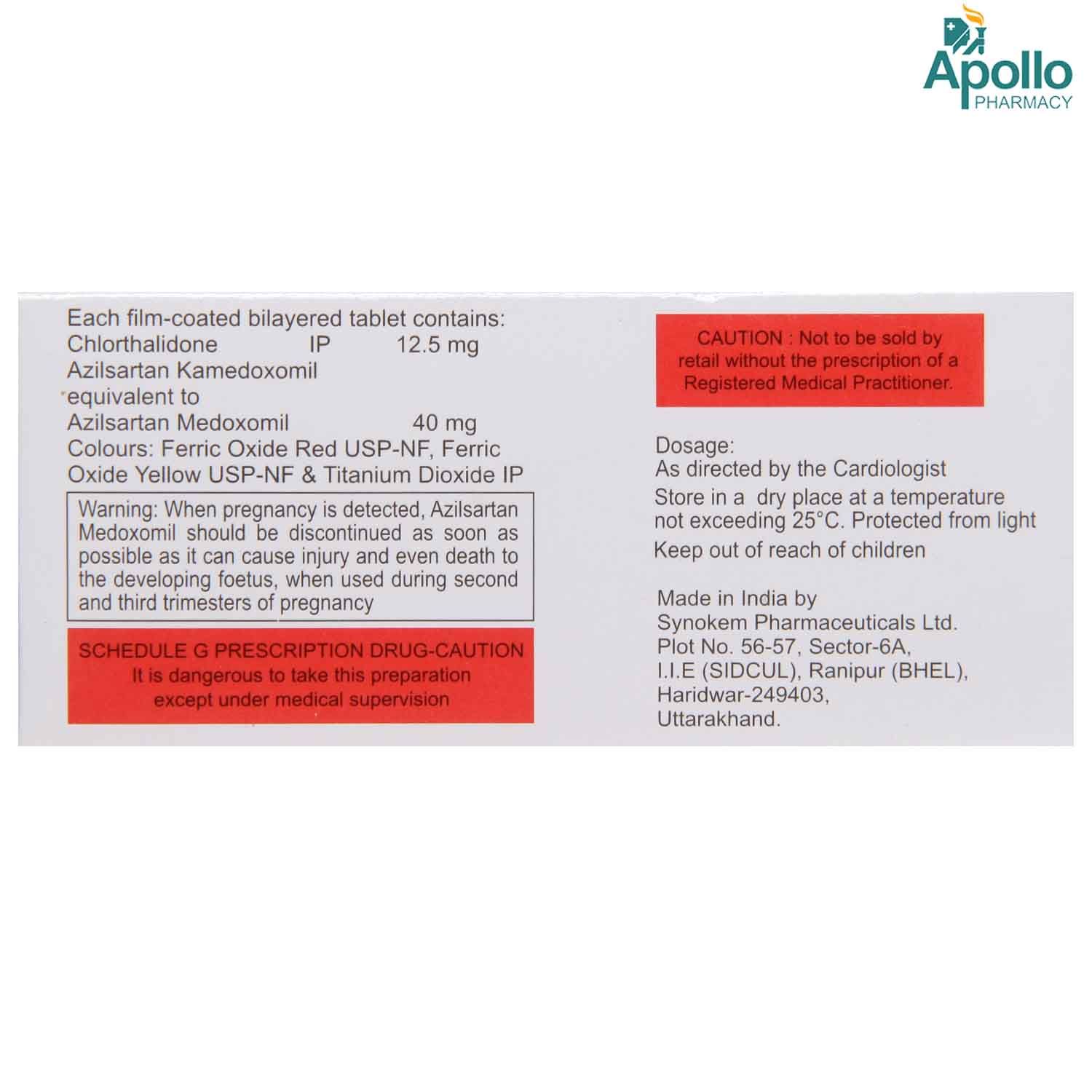 CTD-AZ 12.5/40 Tablet 10's Price, Uses, Side Effects, Composition ...