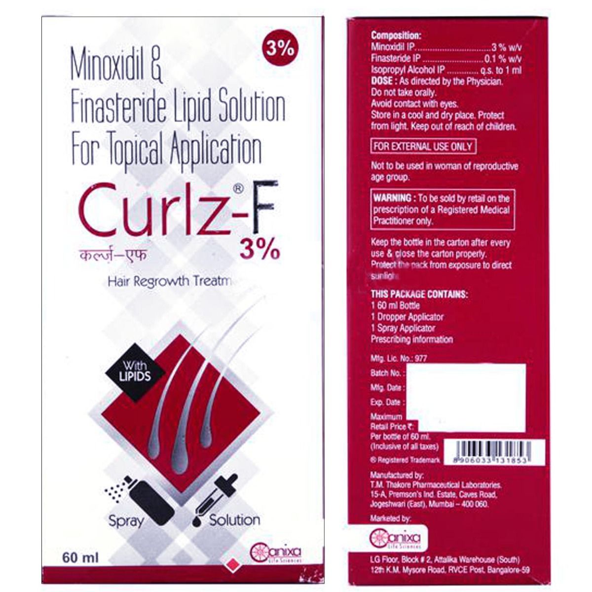 Curlz F 3% Solution 60 ml Price, Uses, Side Effects, Composition ...