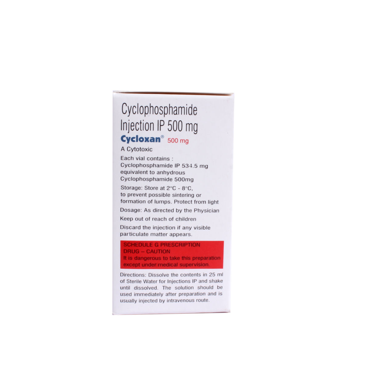 Cycloxan 500 mg Injection 1's Price, Uses, Side Effects, Composition ...