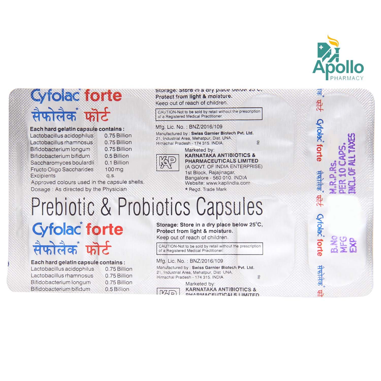 Cyfolac Forte Capsule 10's Price, Uses, Side Effects, Composition ...