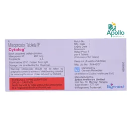 Cytolog Tablet | Uses, Side Effects, Price | Apollo Pharmacy