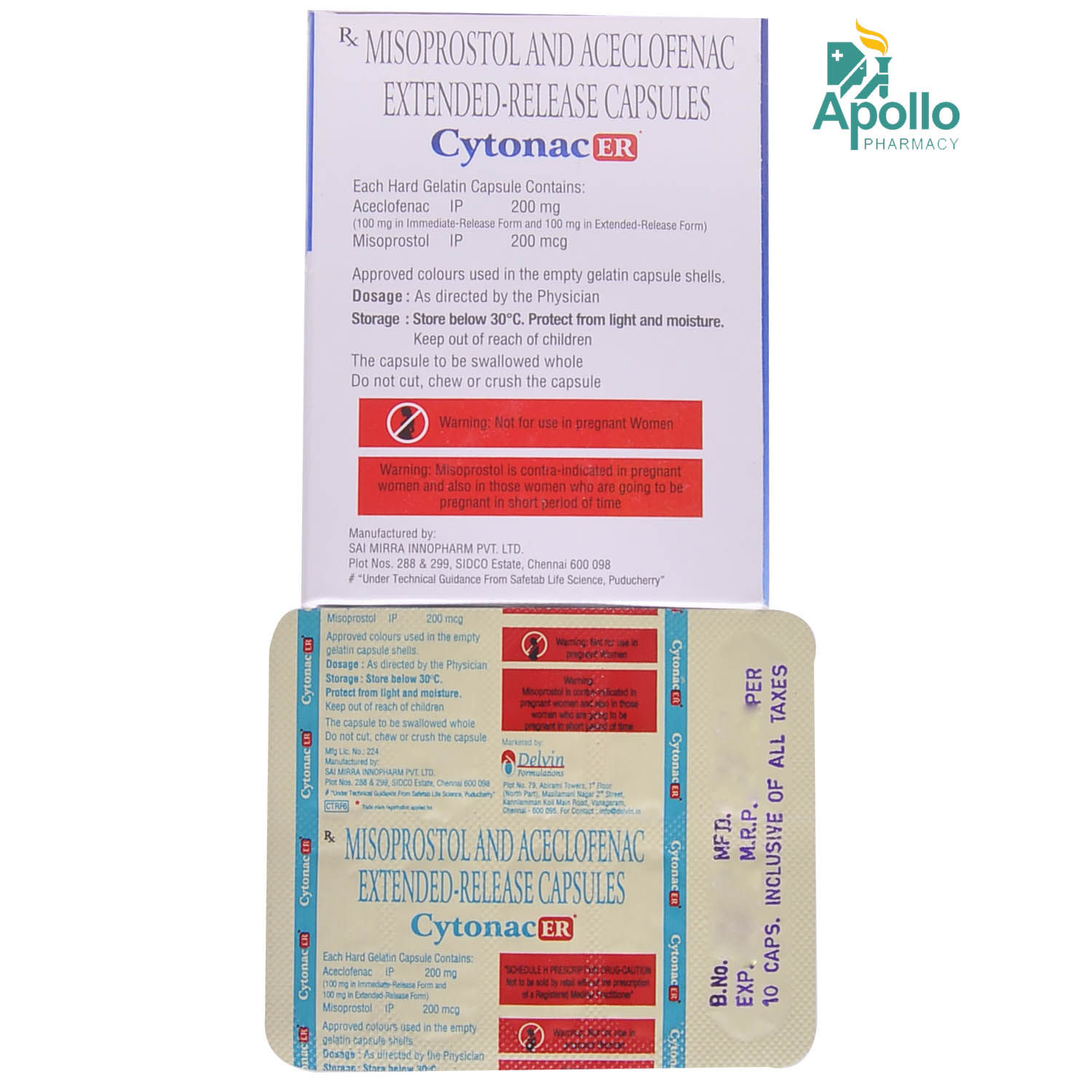 Cytonac ER Capsule | Uses, Side Effects, Price | Apollo Pharmacy