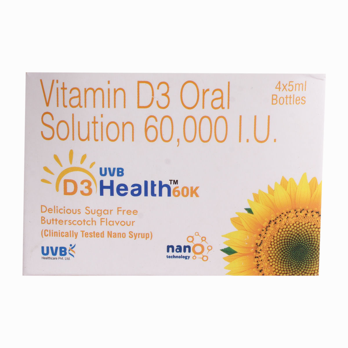 D3 Health 60K Sugar Free Solution 4x5 ml Price, Uses, Side Effects ...