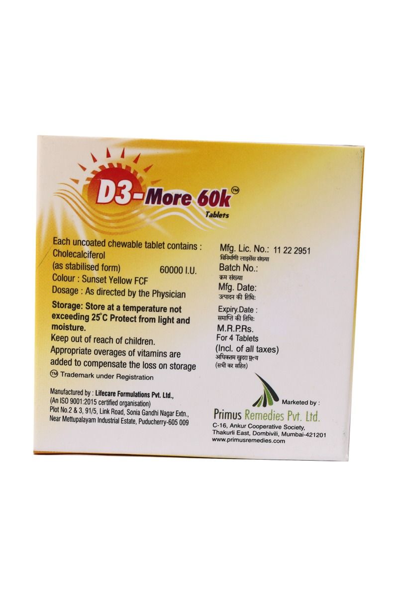 D3 More 60K Tablet 4's Price, Uses, Side Effects, Composition - Apollo ...