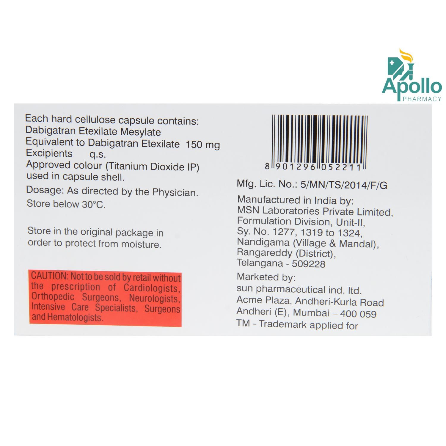 Dabigo 150 mg Capsule 10's Price, Uses, Side Effects, Composition ...