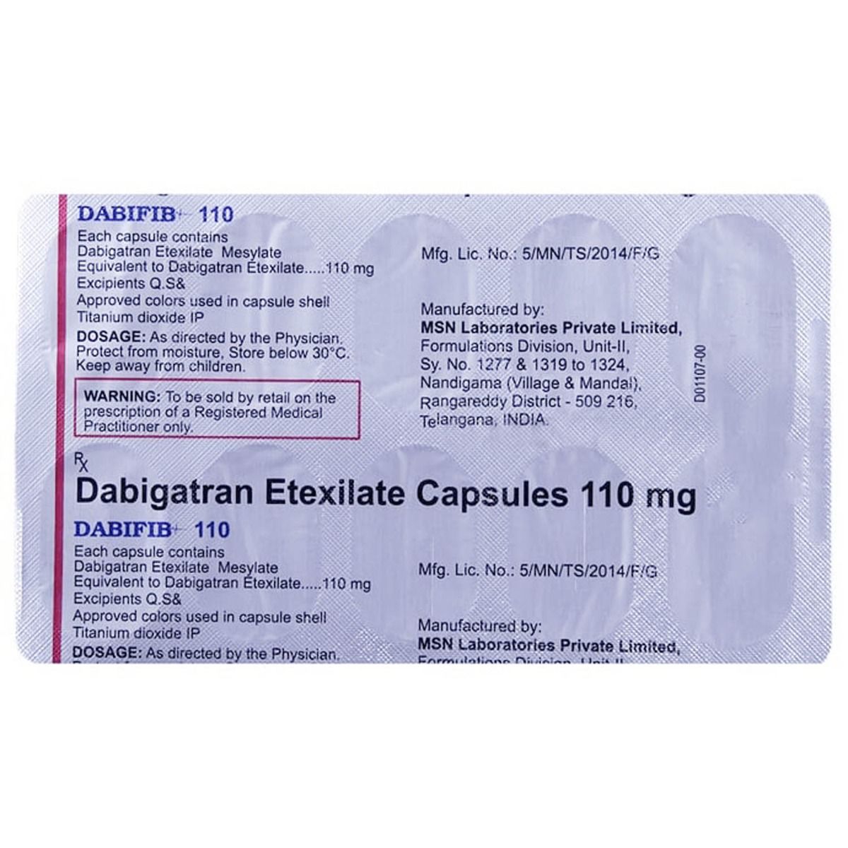 Dabifib 110 Capsule 10's Price, Uses, Side Effects, Composition ...