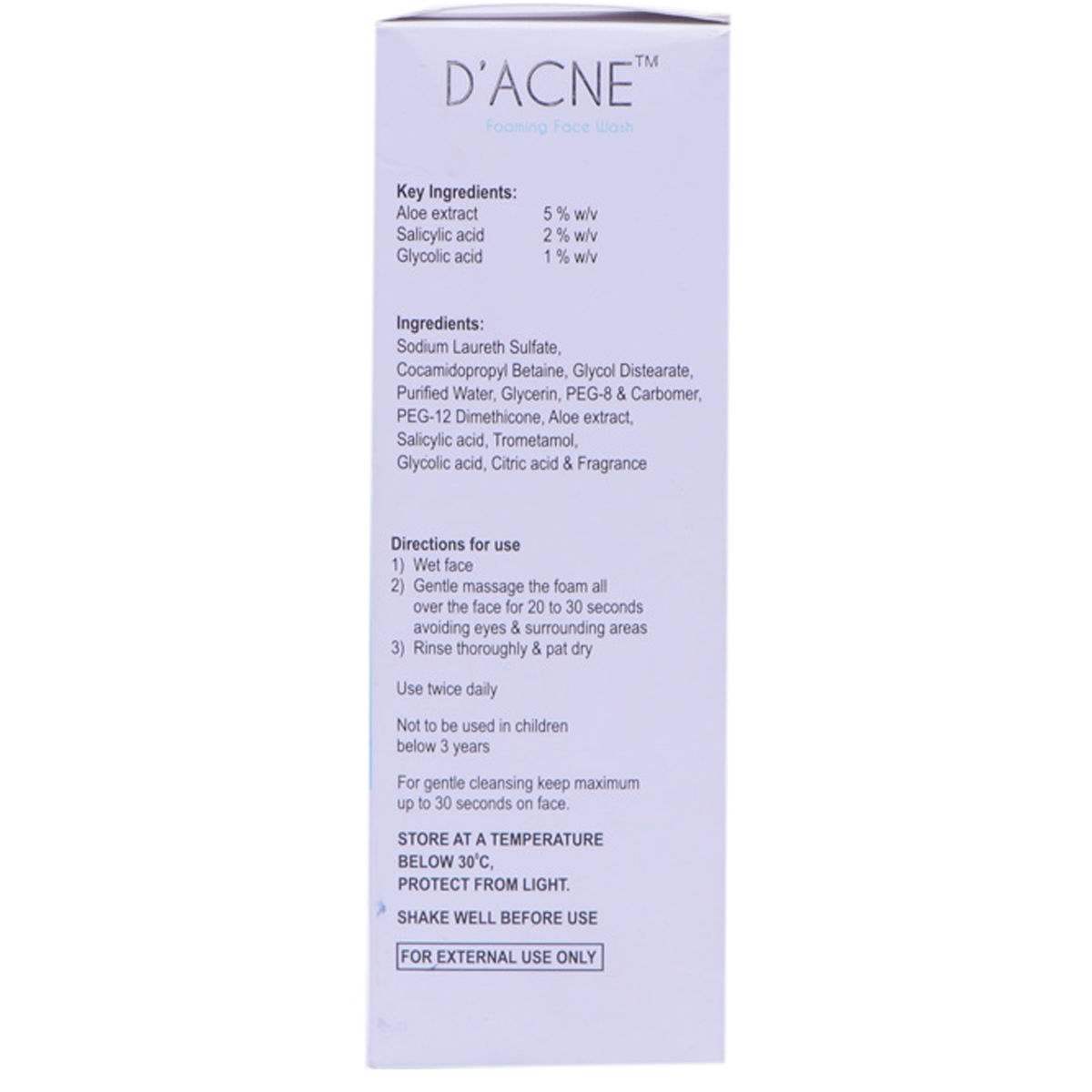 D'Acne Foaming Face Wash, 60 ml Price, Uses, Side Effects, Composition ...