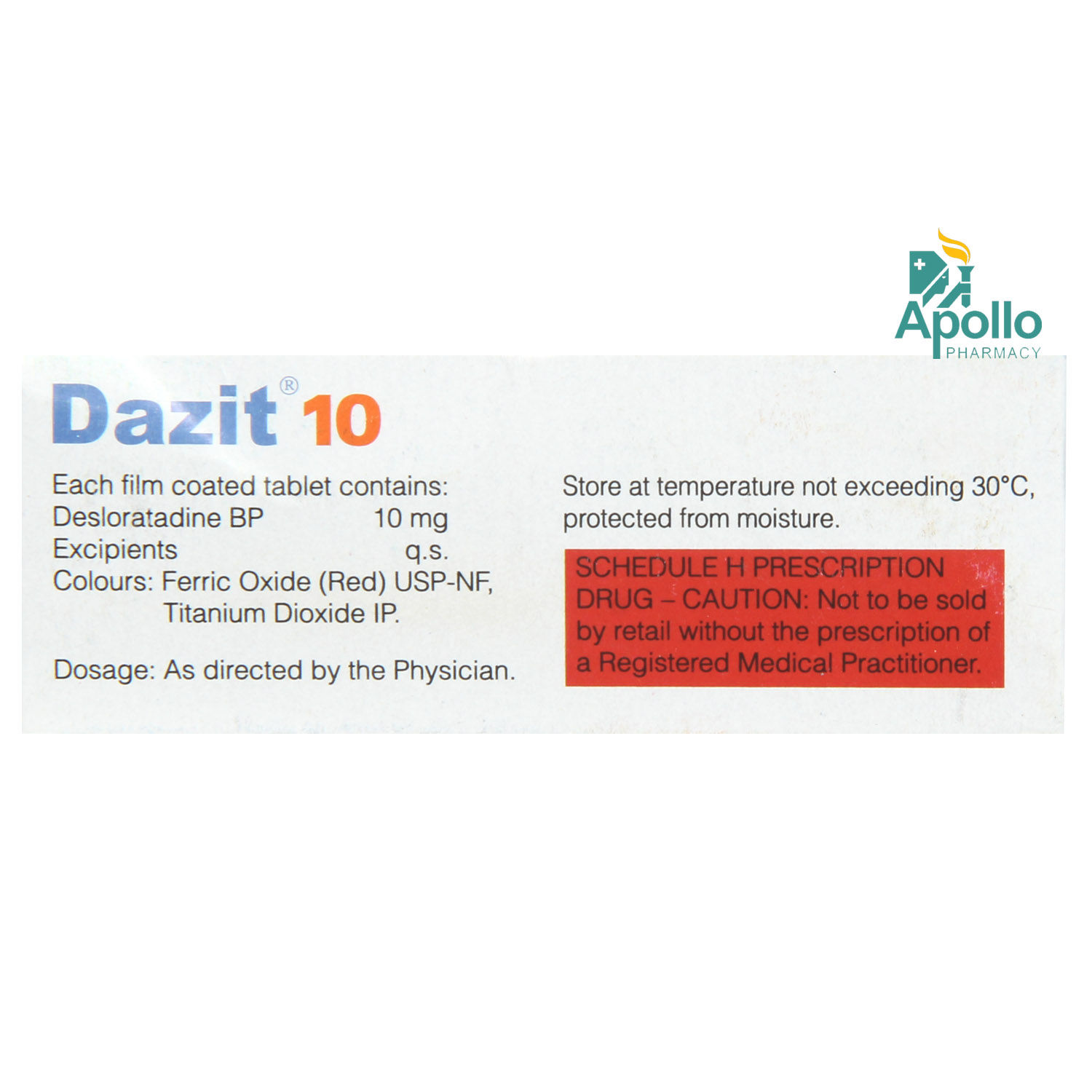 Dazit 10 Tablet | Uses, Side Effects, Price | Apollo Pharmacy