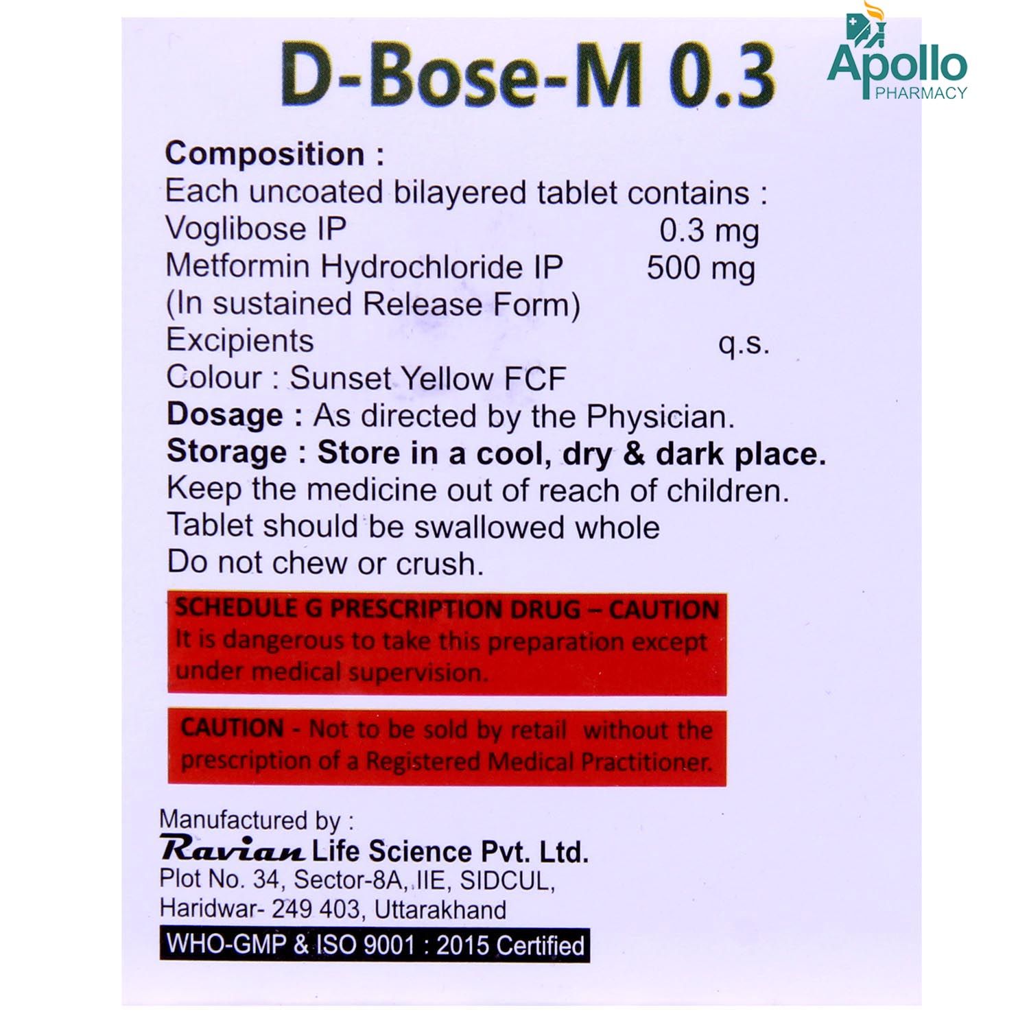 D-Bose 0.3 mg Tablet 10's Price, Uses, Side Effects, Composition ...