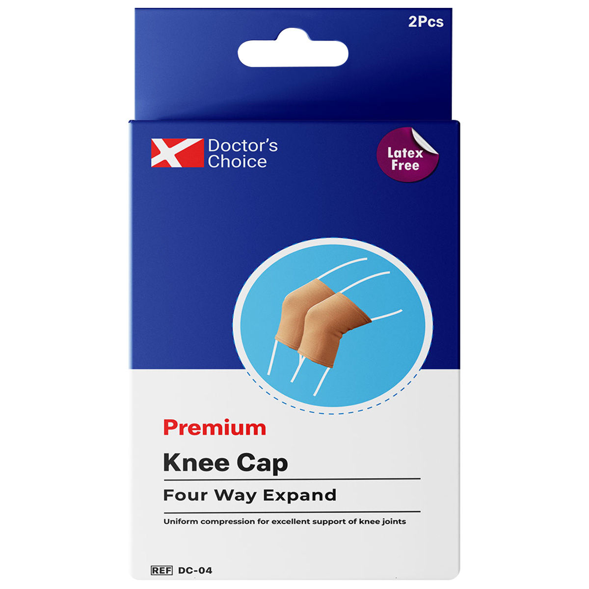 Buy Doctor's Choice Premium Knee Cap Four Way Expand XL, 1 Pair | 19 ...