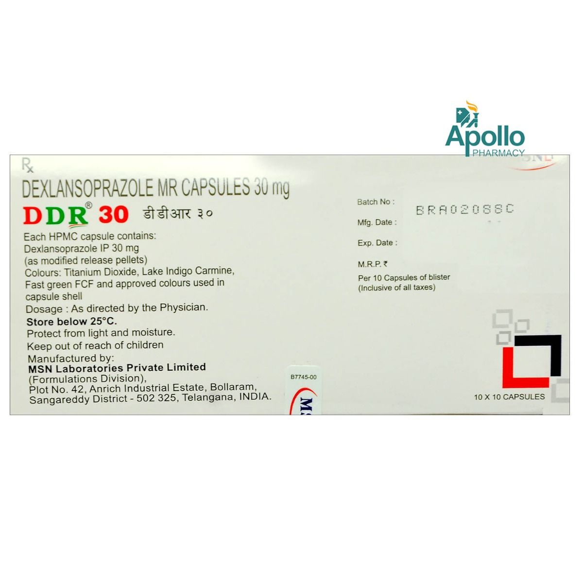 DDR 30 Capsule 10's Price, Uses, Side Effects, Composition - Apollo ...