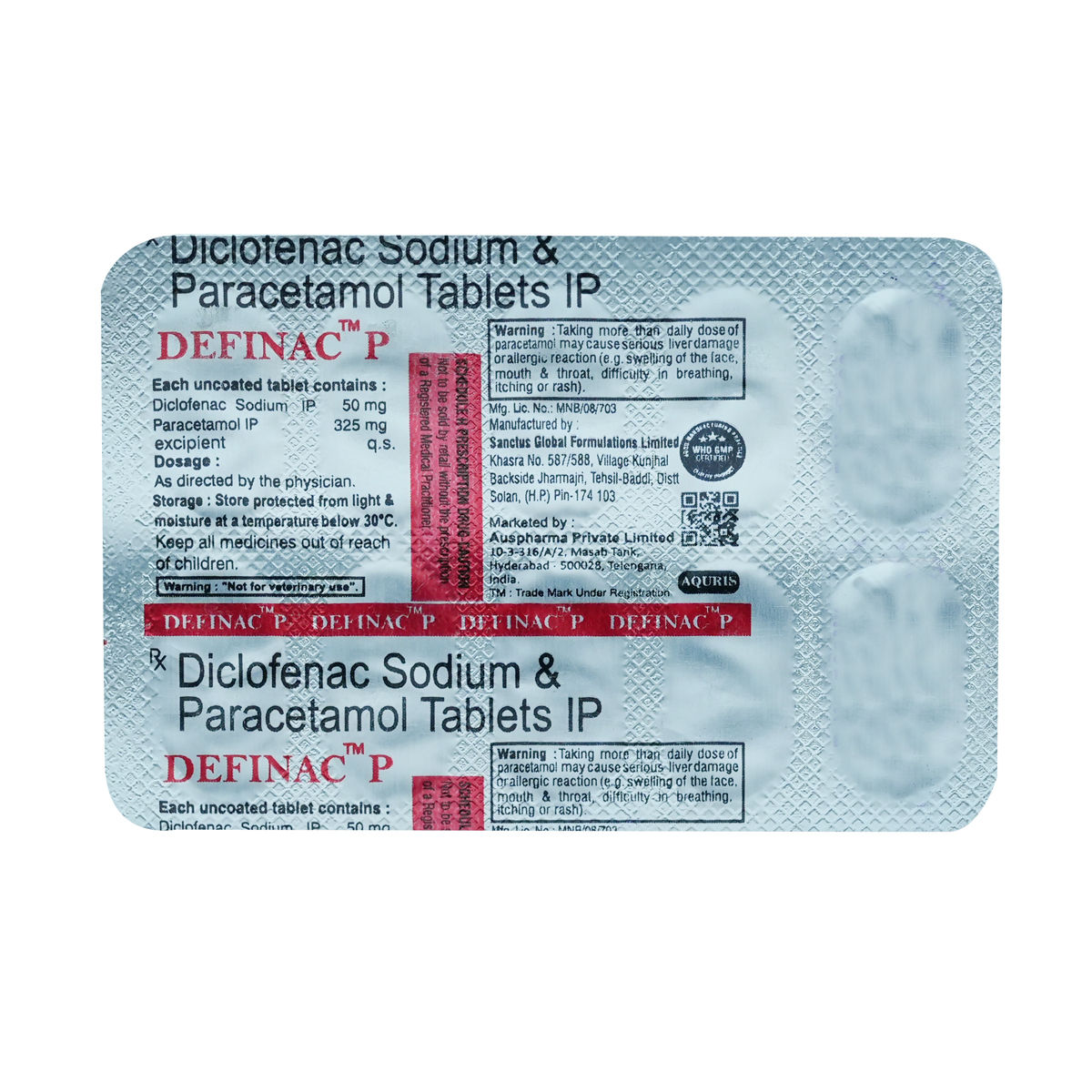Definac P 50/325 Tablet | Uses, Side Effects, Price | Apollo Pharmacy