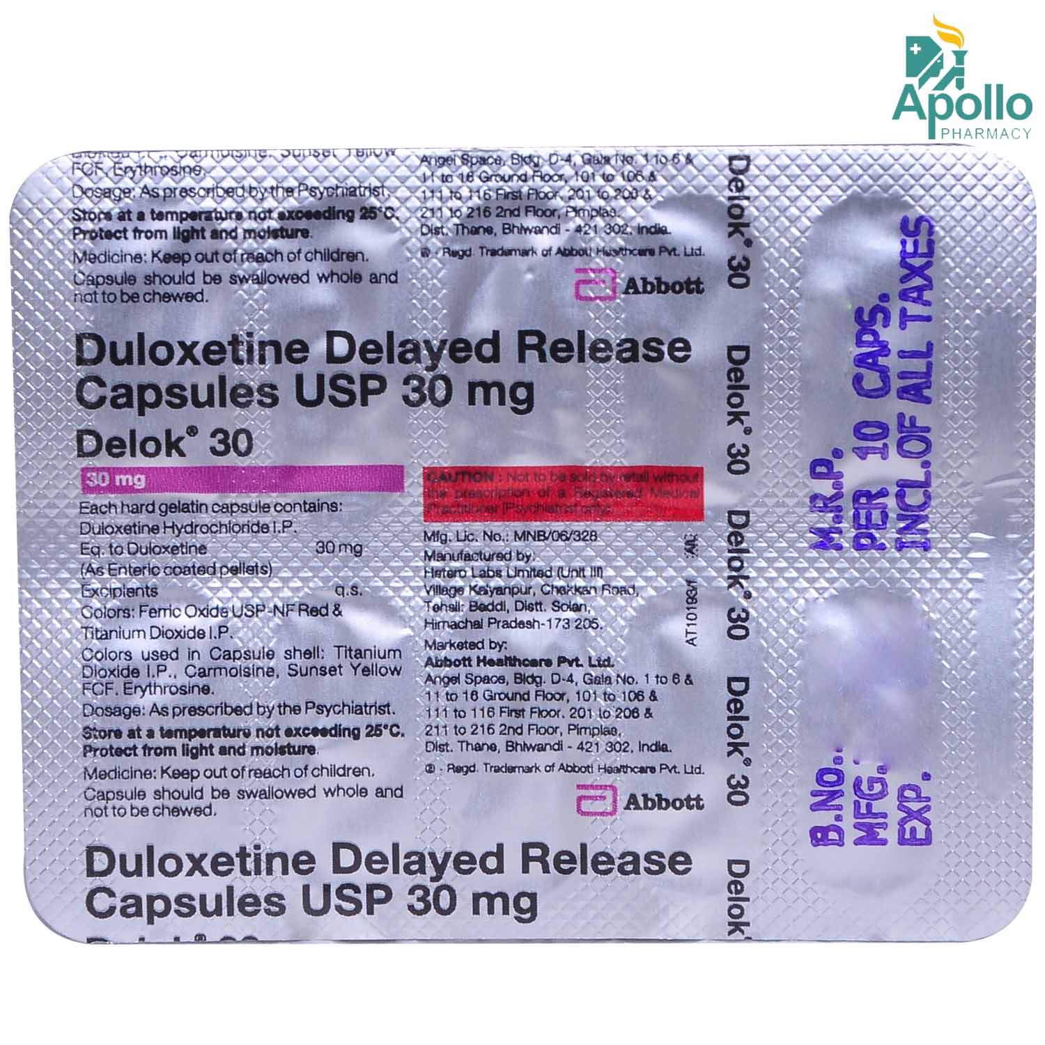 Delok 30 mg Capsule 10's Price, Uses, Side Effects, Composition ...