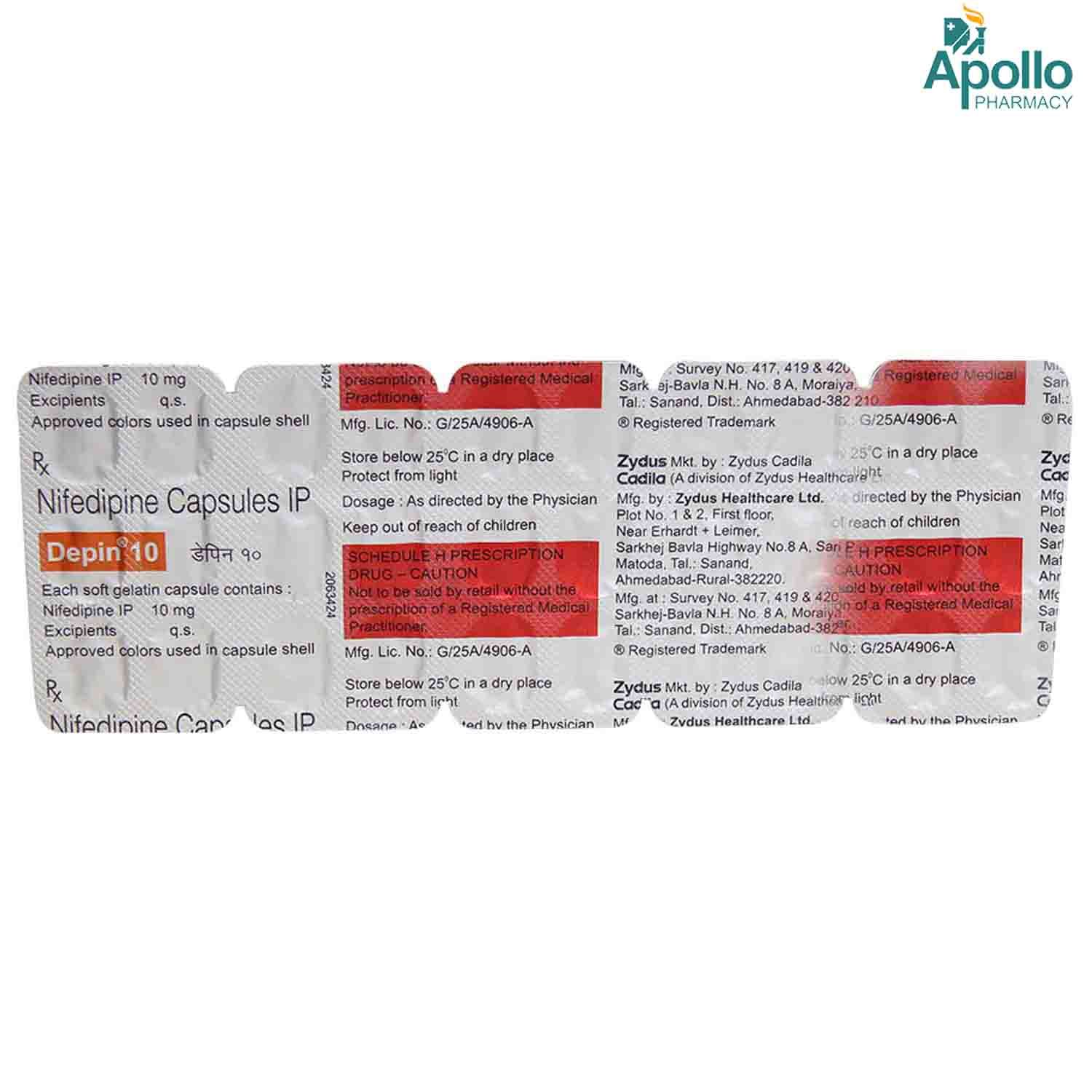 Depin 10 Capsule | Uses, Side Effects, Price | Apollo Pharmacy