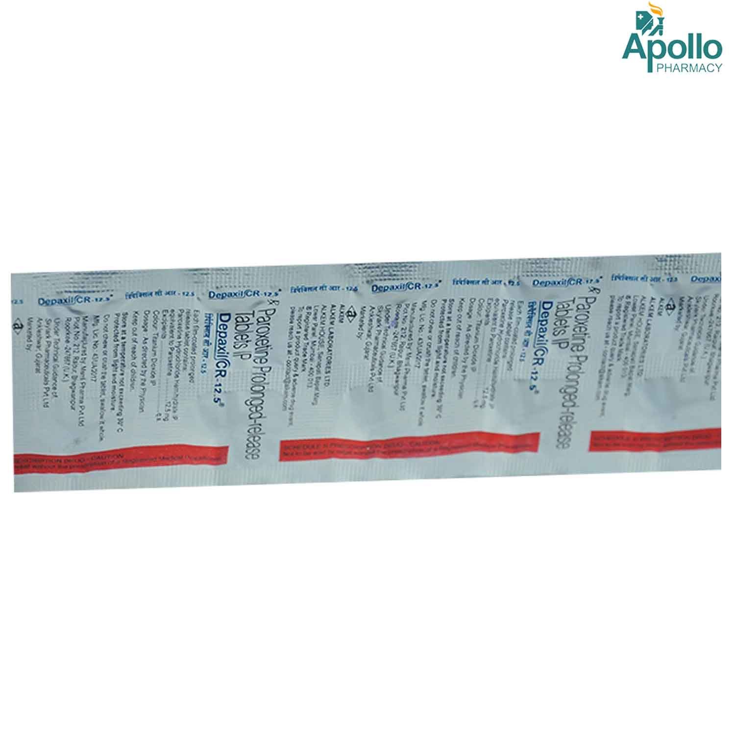 Depaxil CR-12.5 Tablet 10's Price, Uses, Side Effects, Composition ...