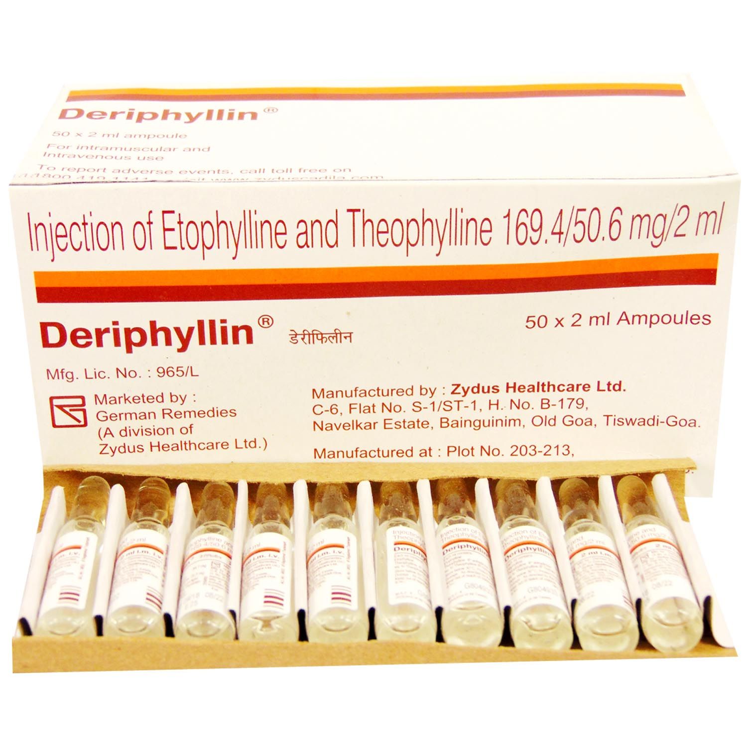 Deriphyllin Injection 10X2 ml Price, Uses, Side Effects, Composition ...