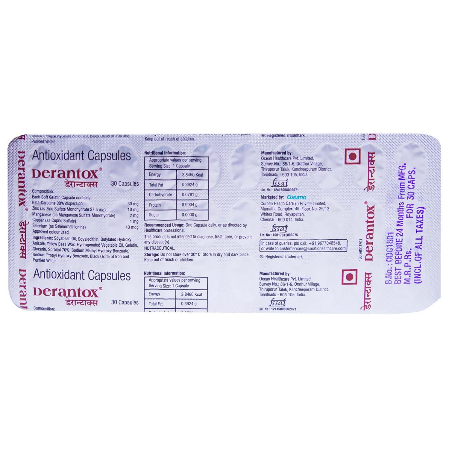 Derantox Capsule 30's Price, Uses, Side Effects, Composition - Apollo ...